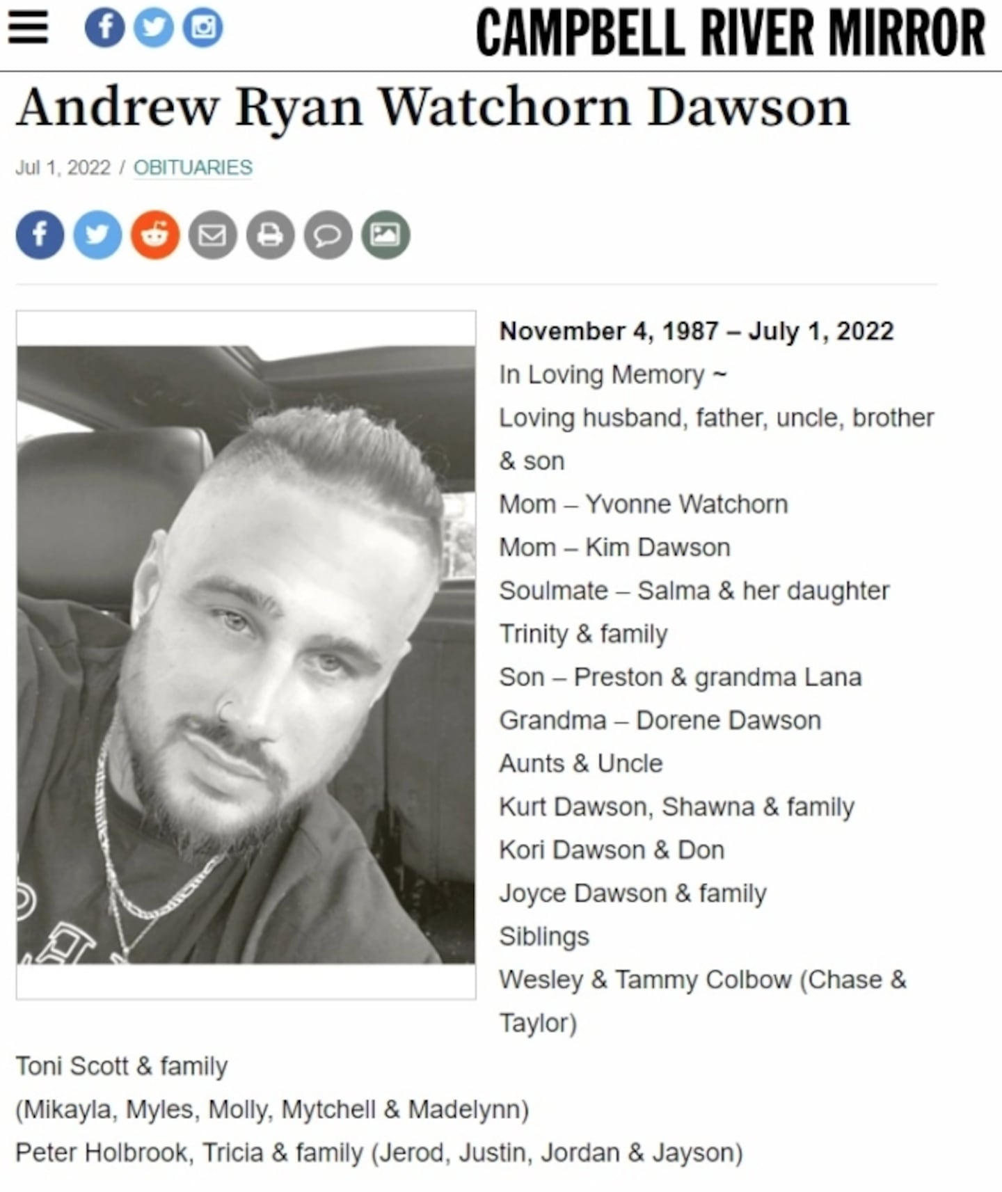 El extraño caso de Andrew Dawson: Se hizo viral en Tik Tok y murió misteriosamente – En Cancha